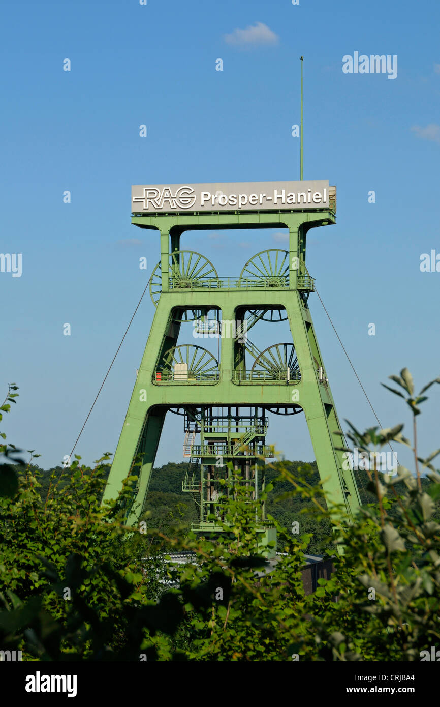 headgear of coal mine Prosper-Haniel, Germany, North Rhine-Westphalia ...