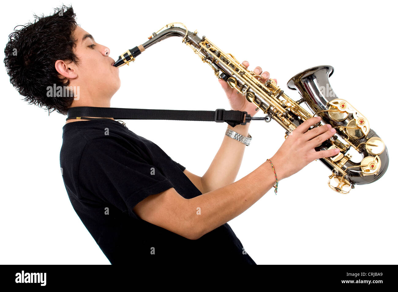 boy playing saxophone Stock Photo - Alamy
