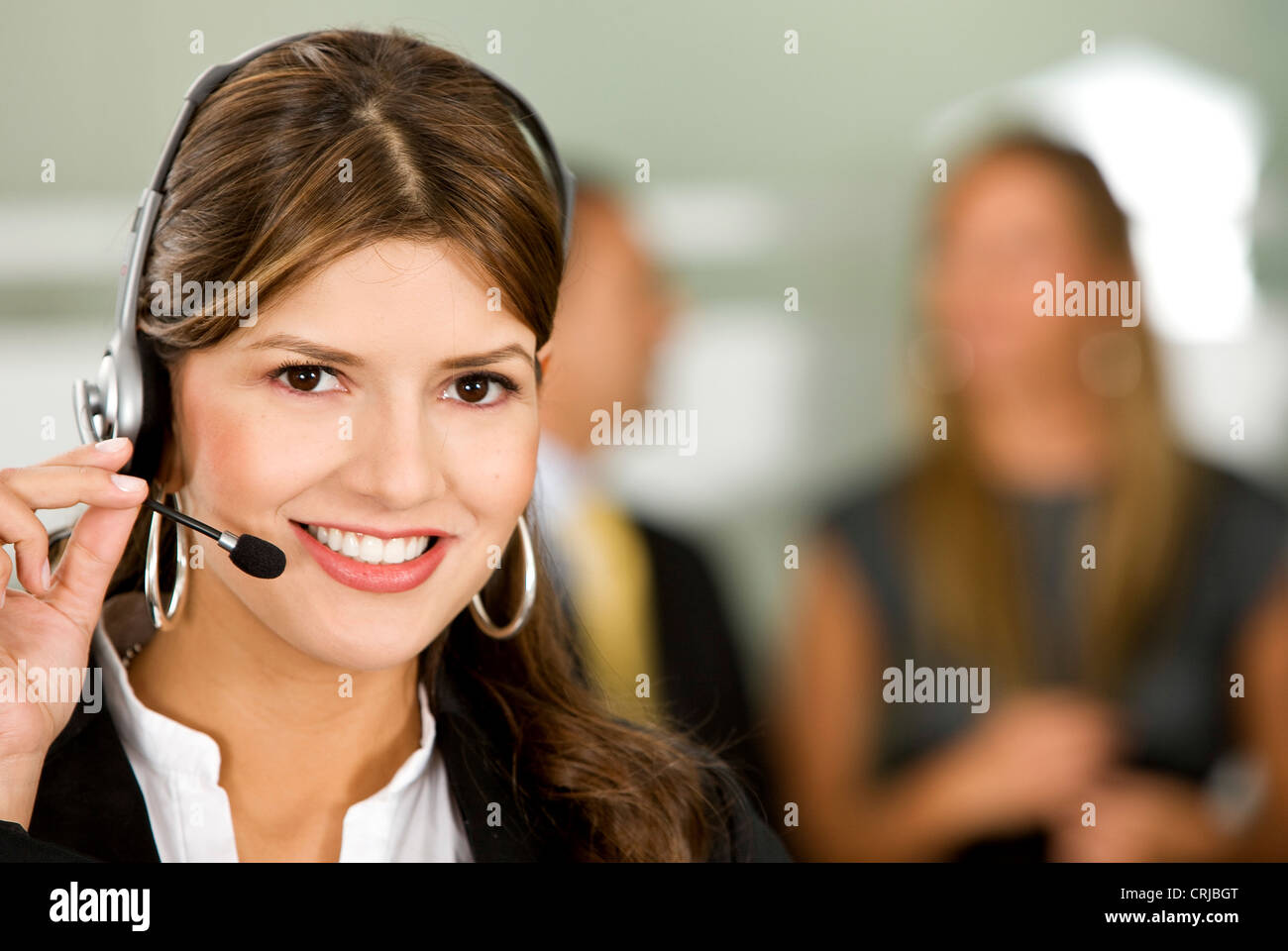 young customer service woman Stock Photo - Alamy