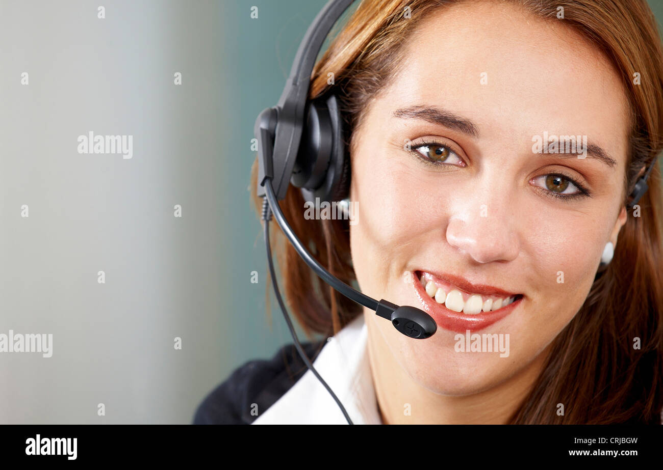 young customer service woman Stock Photo - Alamy