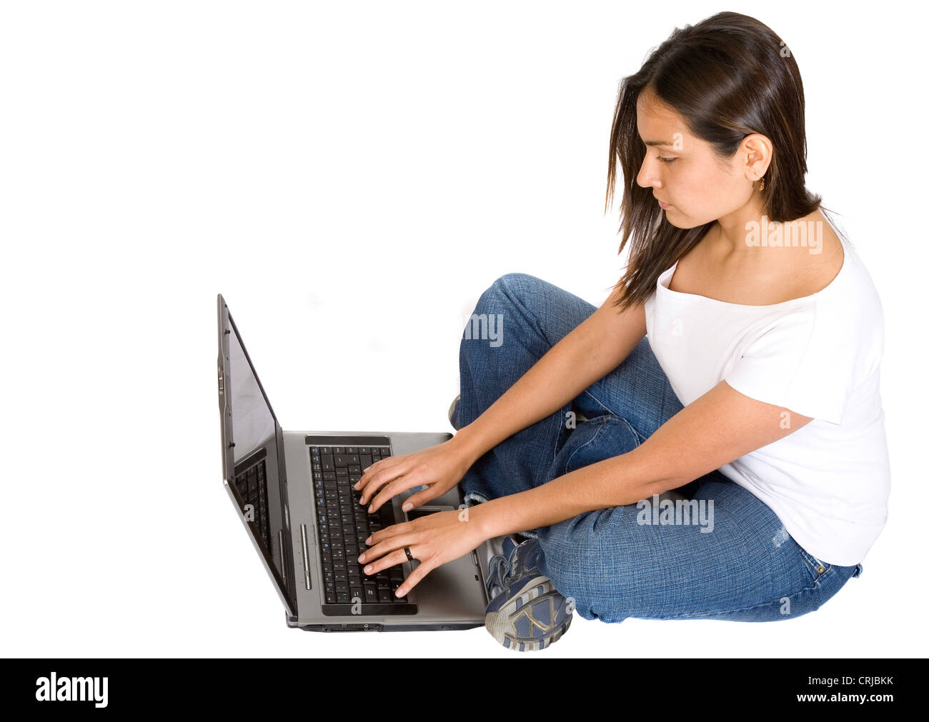 beautiful girl using a laptop Stock Photo - Alamy