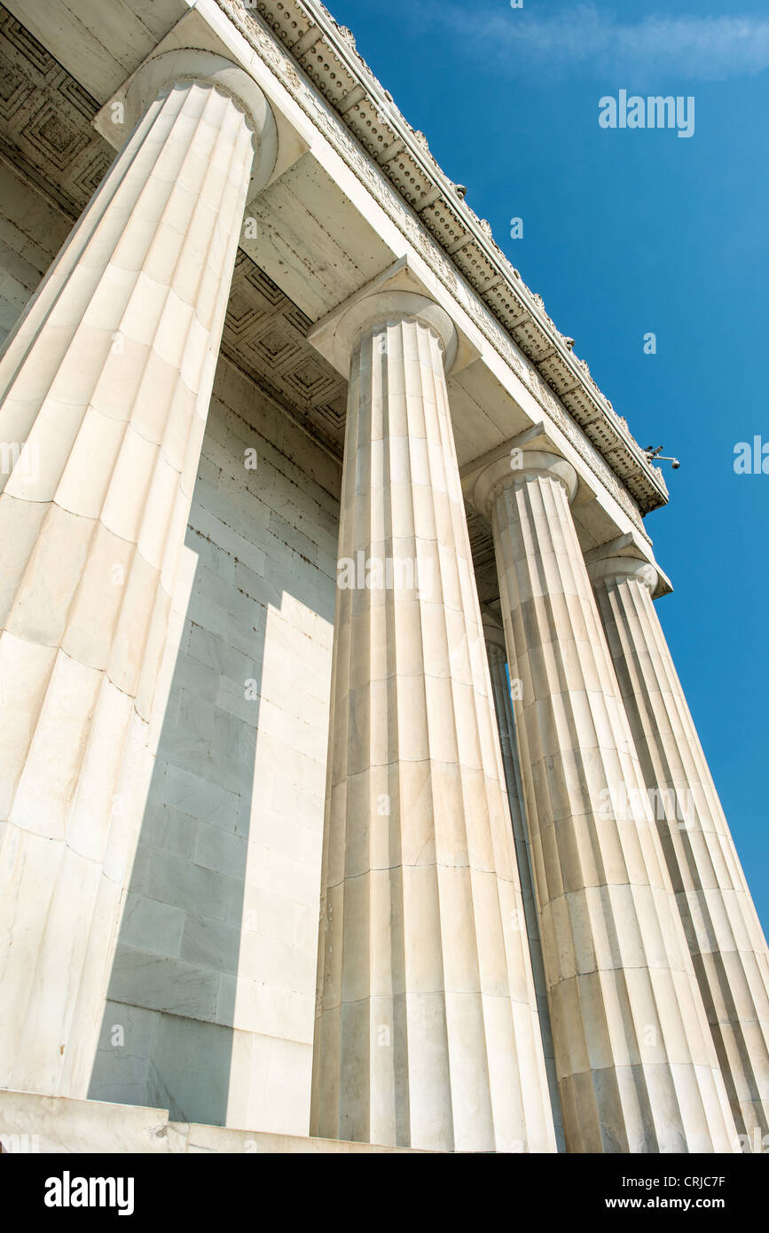 WASHINGTON DC, USA - Marble Columns at the Lincoln Memorial. Classic ...