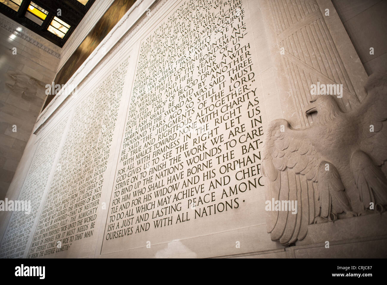 WASHINGTON DC — Abraham Lincoln's Second Inaugural Address inscription ...