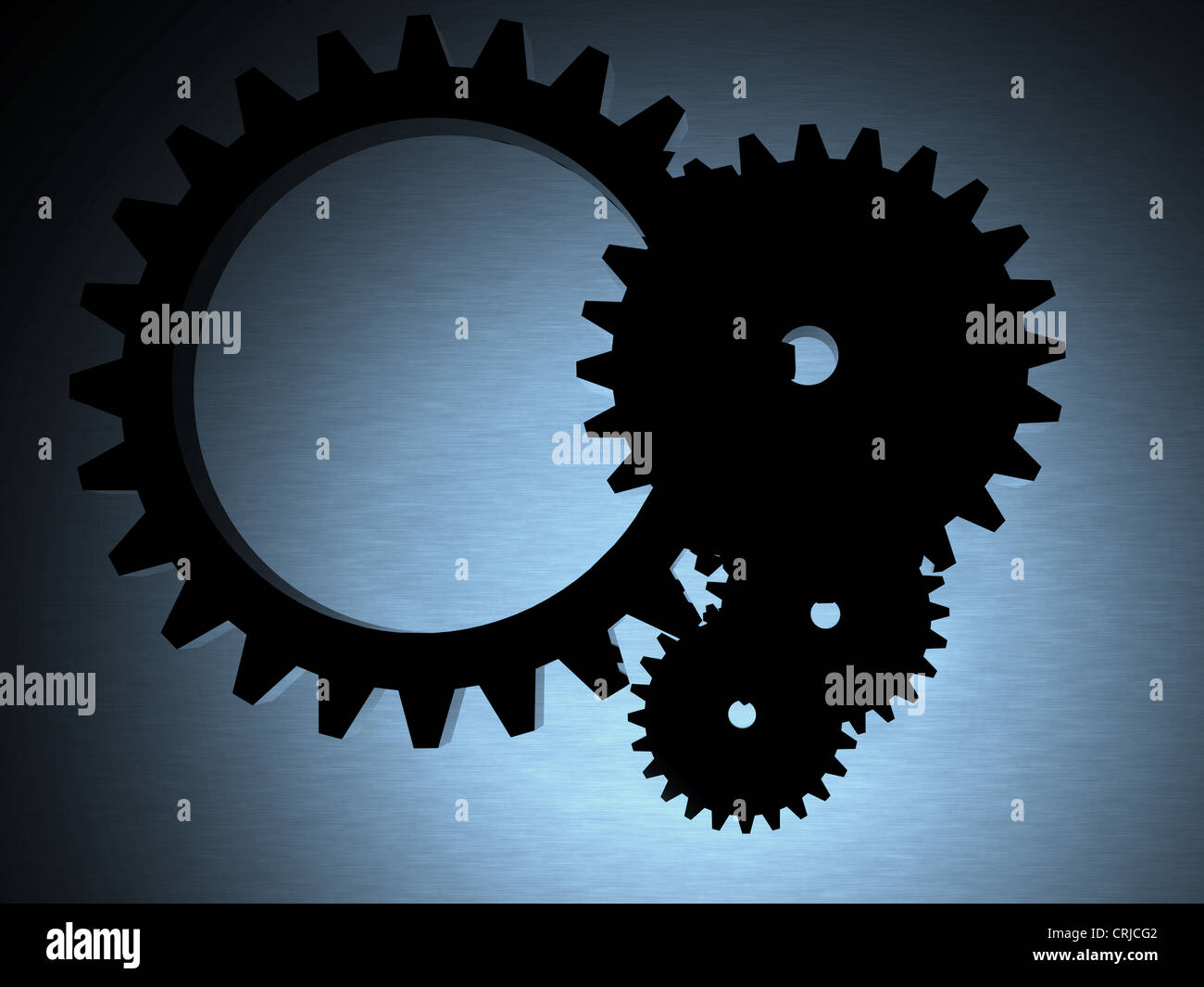 engineering cogwheels backlit over a metal texture Stock Photo - Alamy