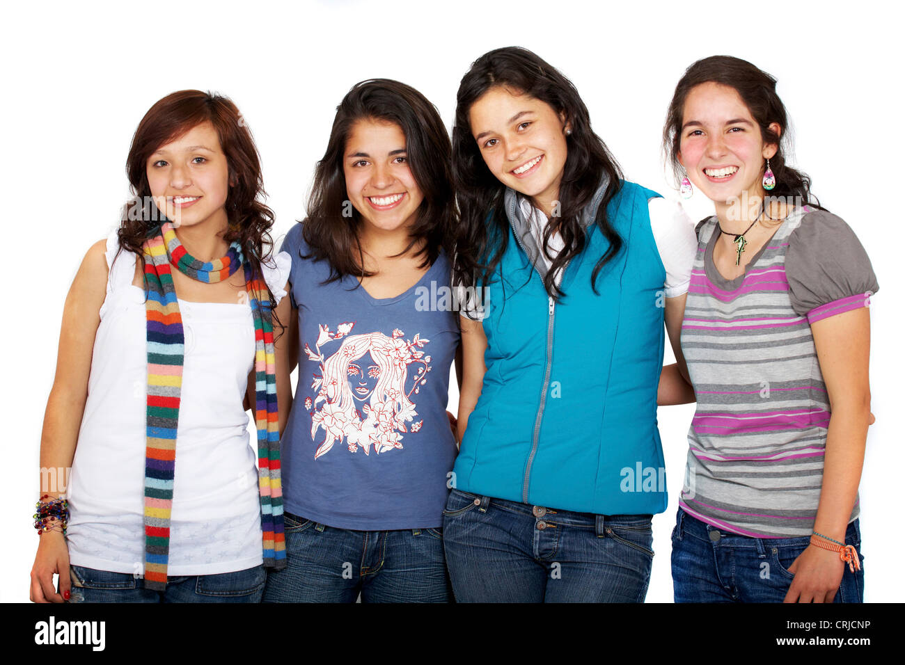 happy female friends smiling Stock Photo - Alamy