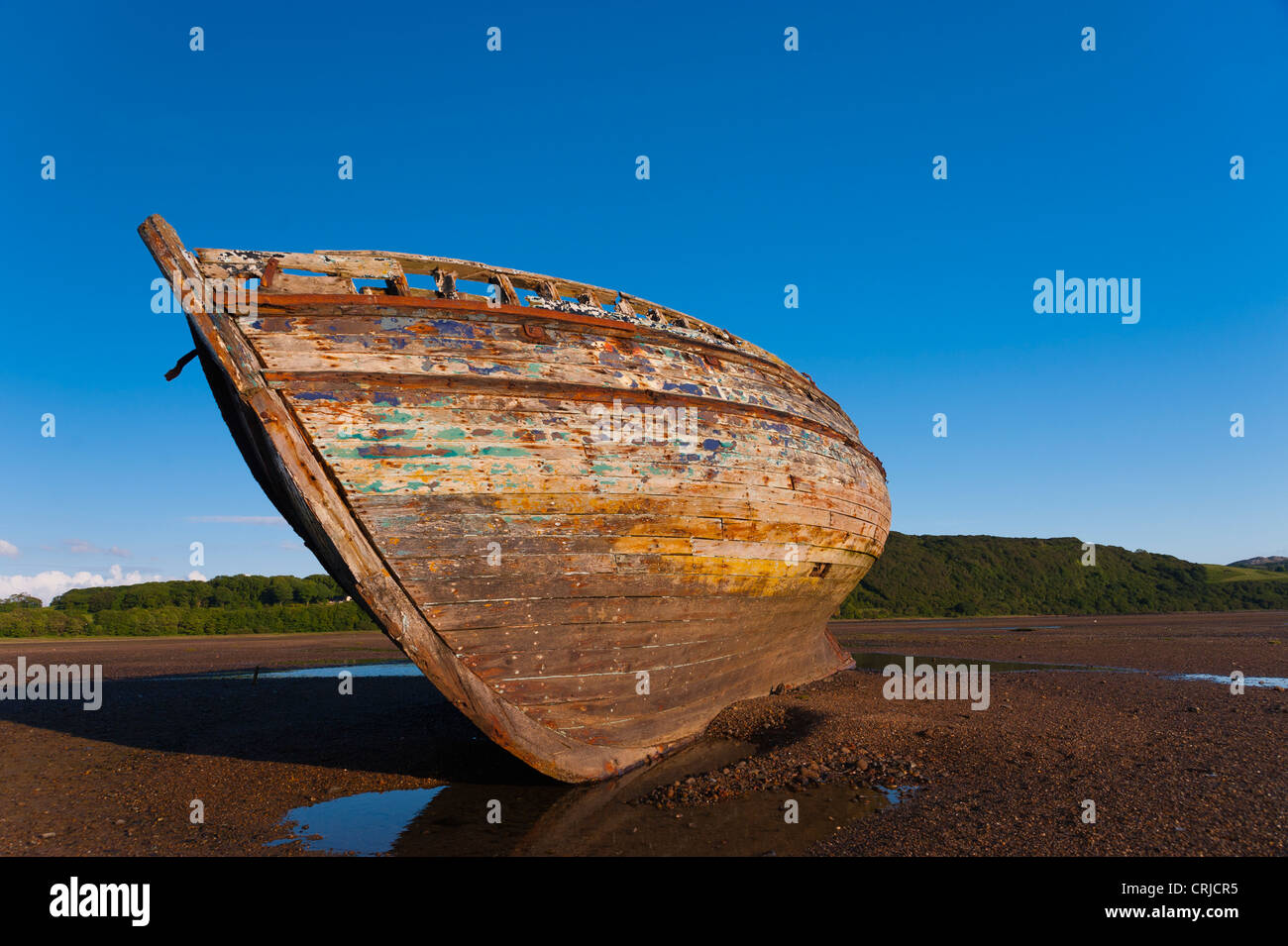 Dulas Beach Anglesey North Wales Uk Old wreck of an MFV Stock Photo - Alamy