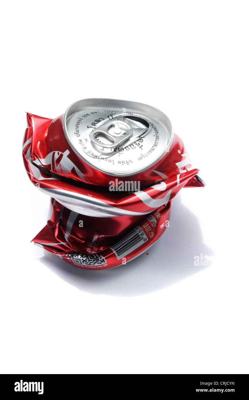 Crushed Coca Cola Can Stock Photo - Alamy