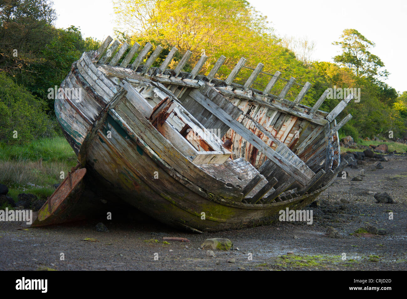 Dulas Beach Anglesey North Wales Uk Old wreck of an MFV Stock Photo - Alamy