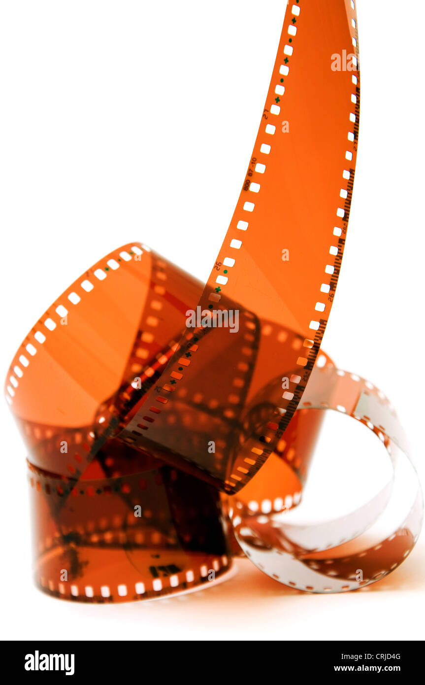 Overexposed old camera film strip over a white background Stock Photo ...