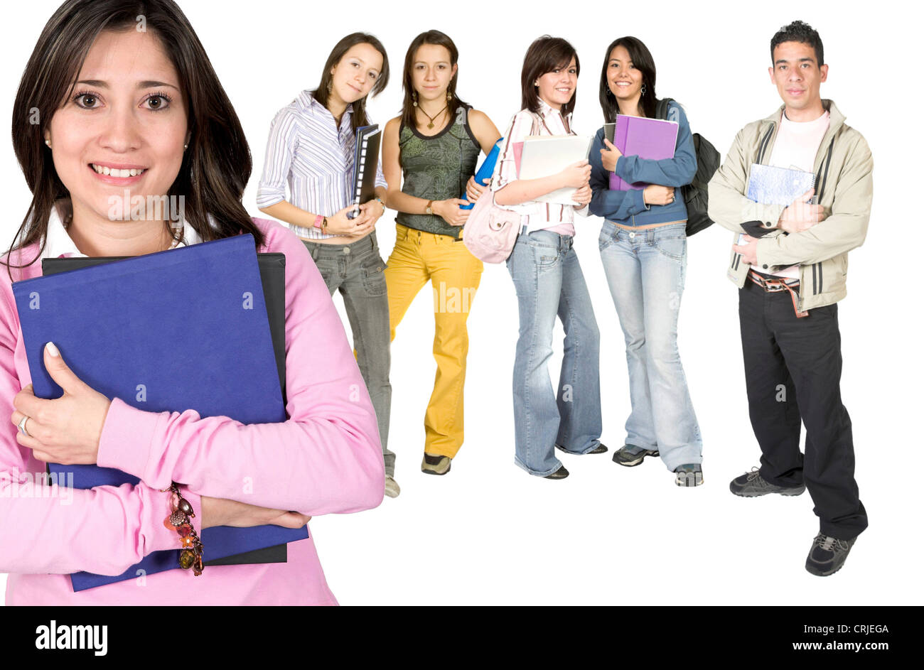 Happy university students notebooks hi-res stock photography and images ...
