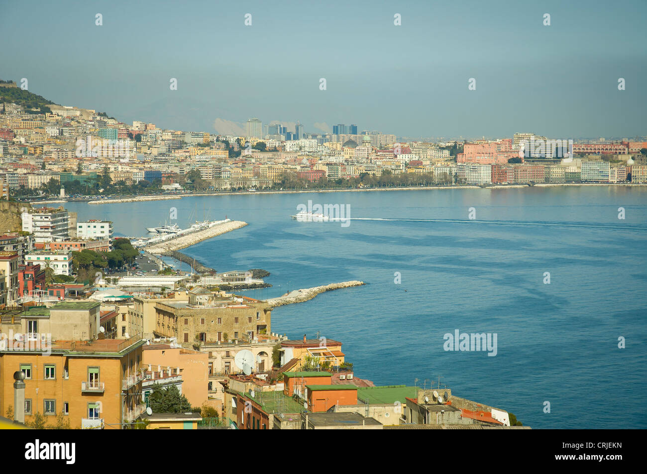 Naples bay scenic view and harbor, Italy Stock Photo - Alamy