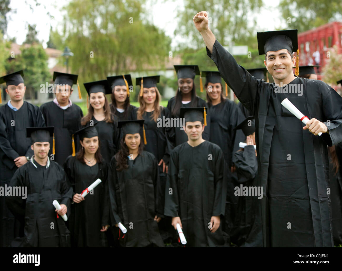 group of happy students with doctoral cap an diploma Stock Photo - Alamy