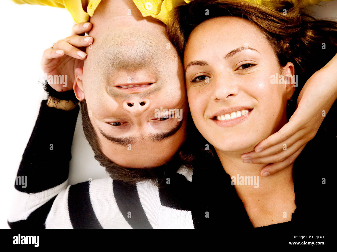 Couple lovers heads together on hi-res stock photography and images - Alamy