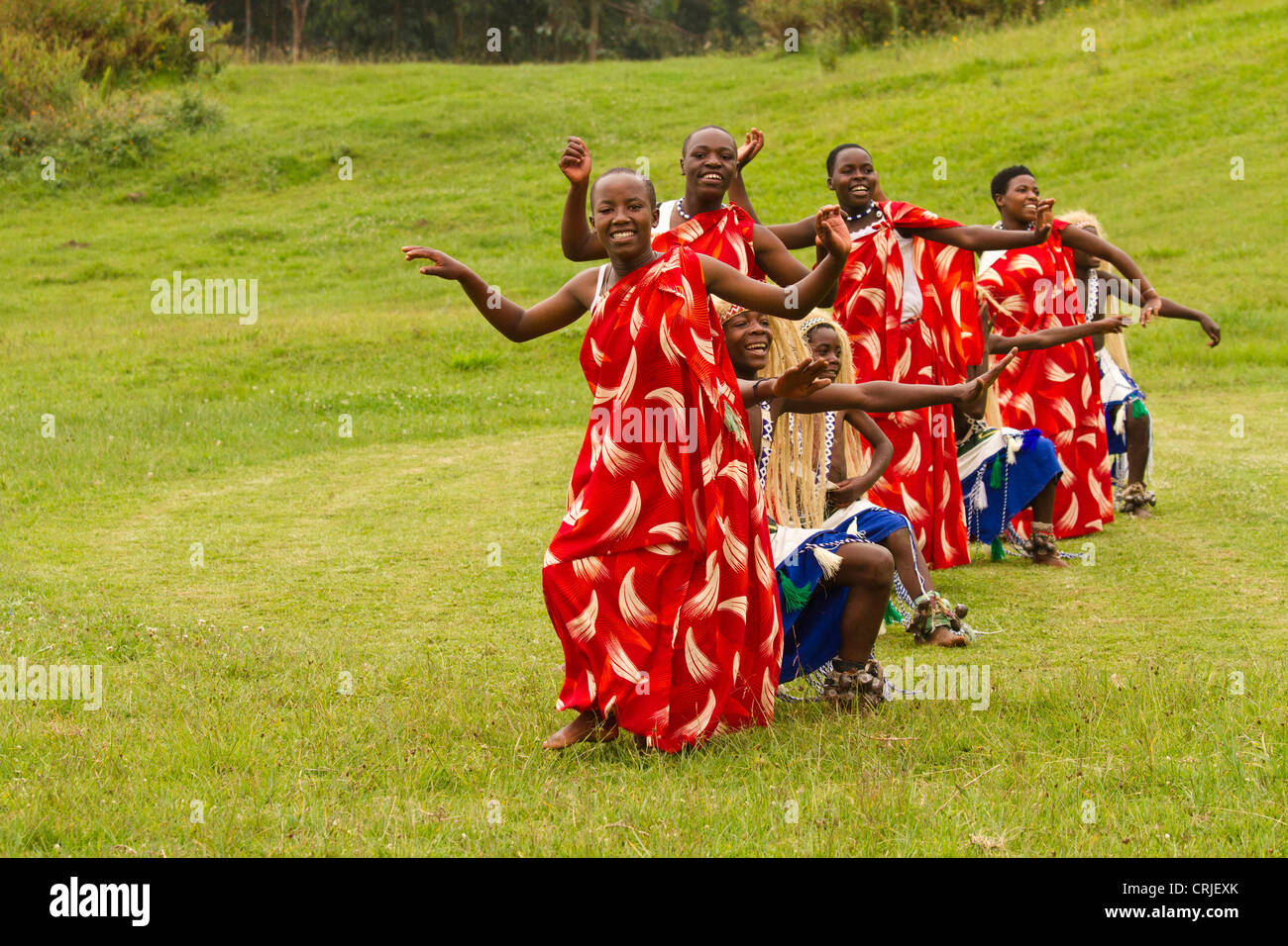 Africa, Rwanda, Mountain Gorilla Nest Lodge, Traditional Tutsi dancers ...