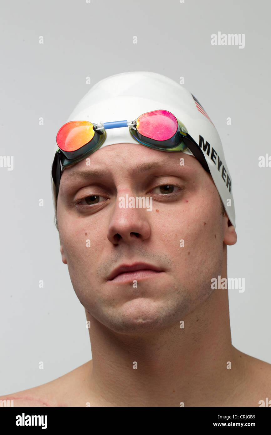 Team USA open water swimmer Alex Meyer poses at the USOC Media Summit ...