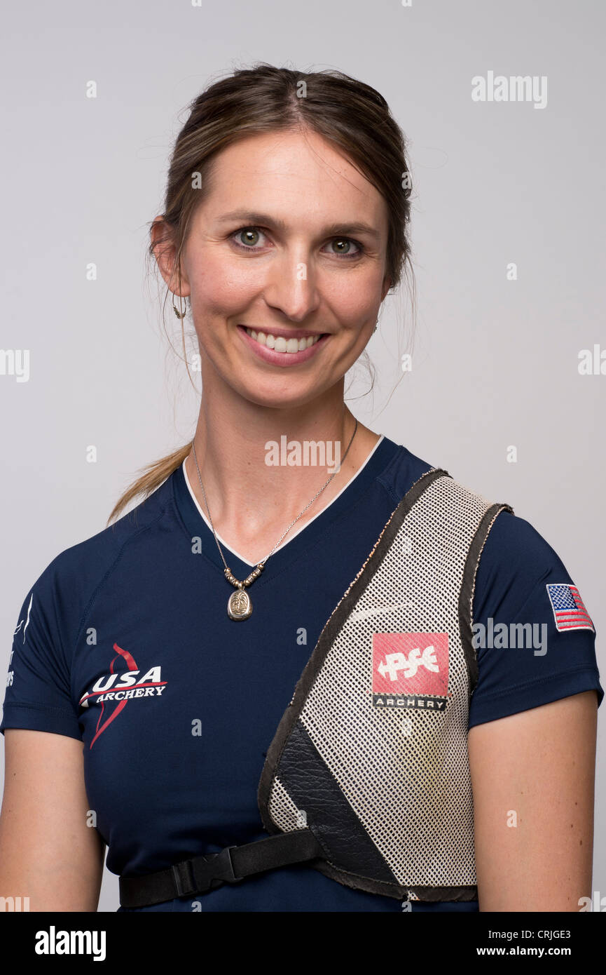 Competitive archer Jennifer Nichols of Team USA poses at the USA Media ...
