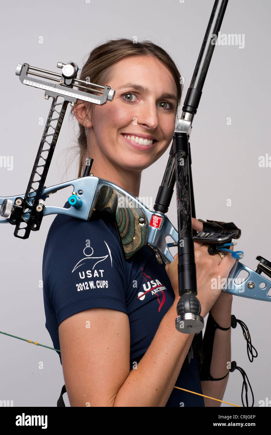 Competitive archer Jennifer Nichols of Team USA poses at the USA Media ...