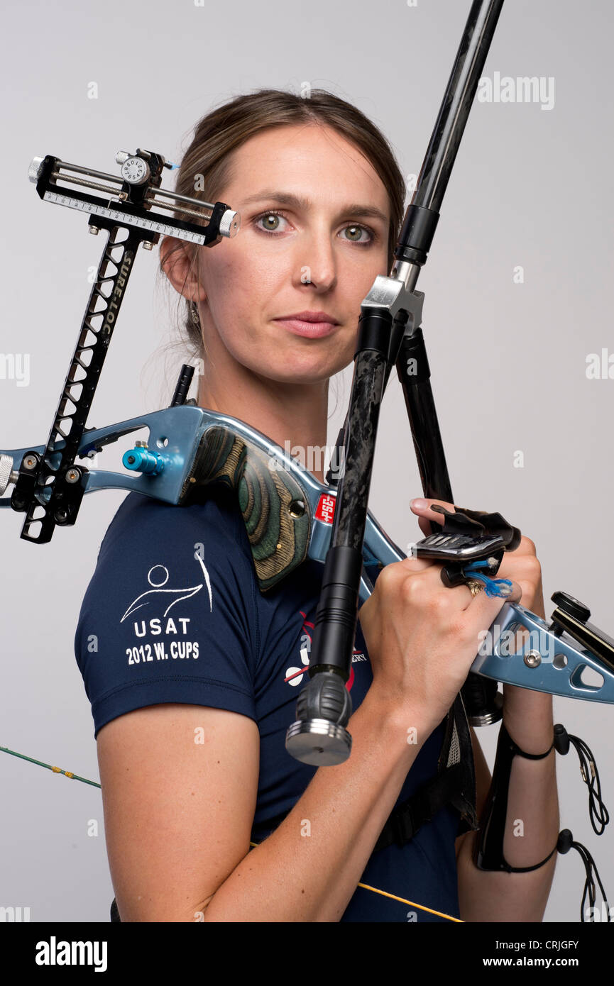 Competitive archer Jennifer Nichols of Team USA poses at the USA Media ...