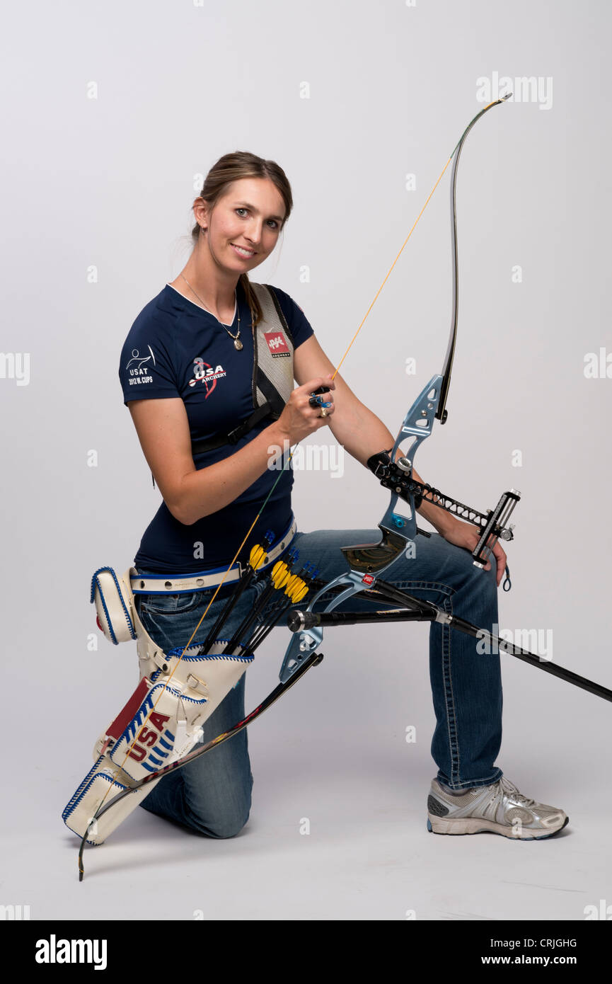 Competitive archer Jennifer Nichols of Team USA poses at the USA Media ...
