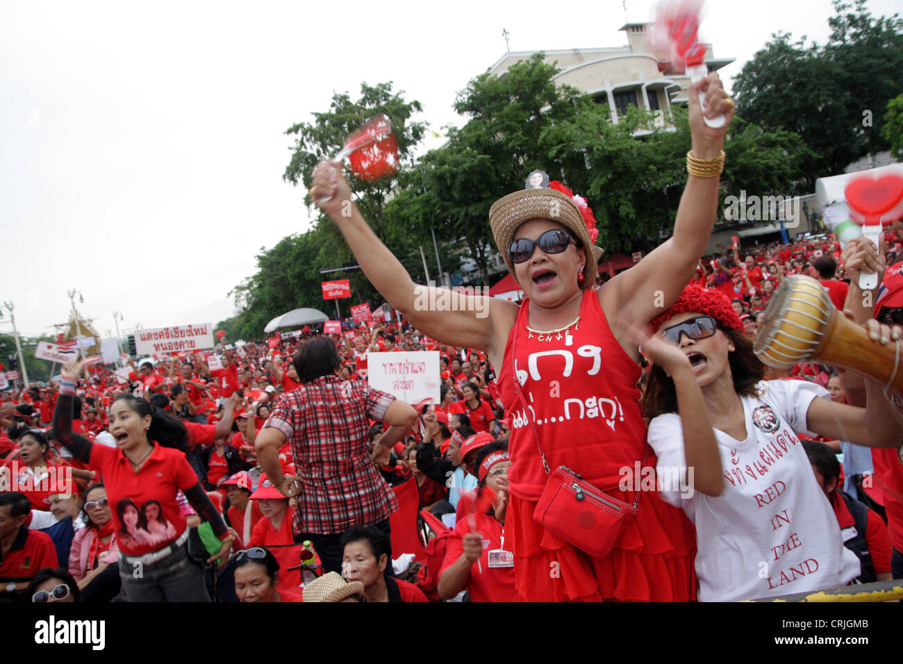 'Red Shirt' demonstrators gather at Democracy Monument to mark the 80th ...