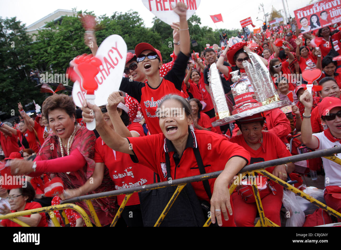 'Red Shirt' demonstrators gather at Democracy Monument to mark the 80th ...