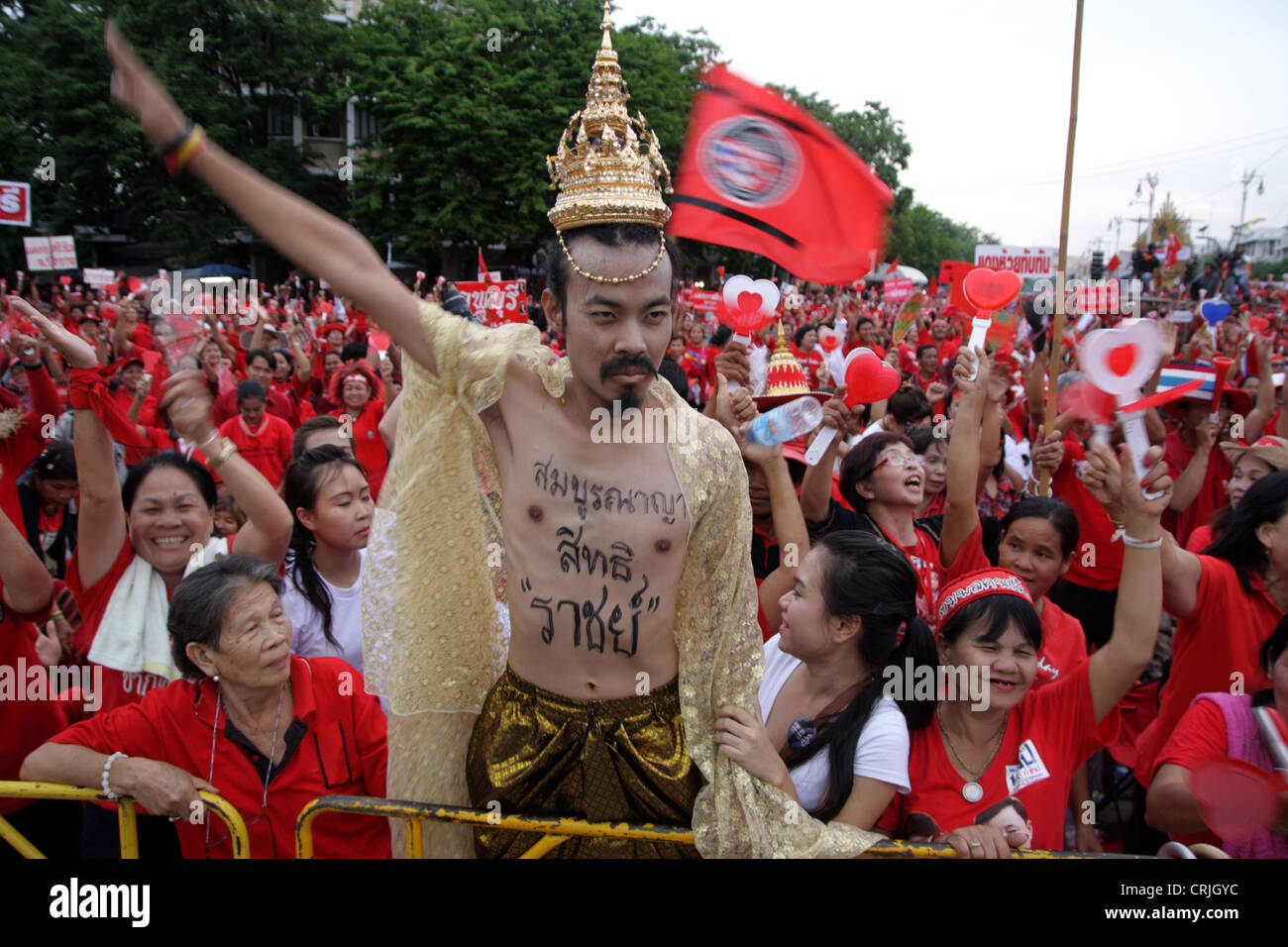 'Red Shirt' demonstrators gather at Democracy Monument to mark the 80th ...