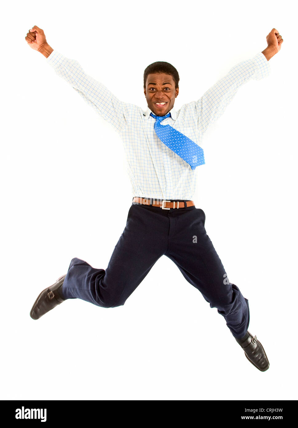 One happy man cheering success Cut Out Stock Images & Pictures - Alamy