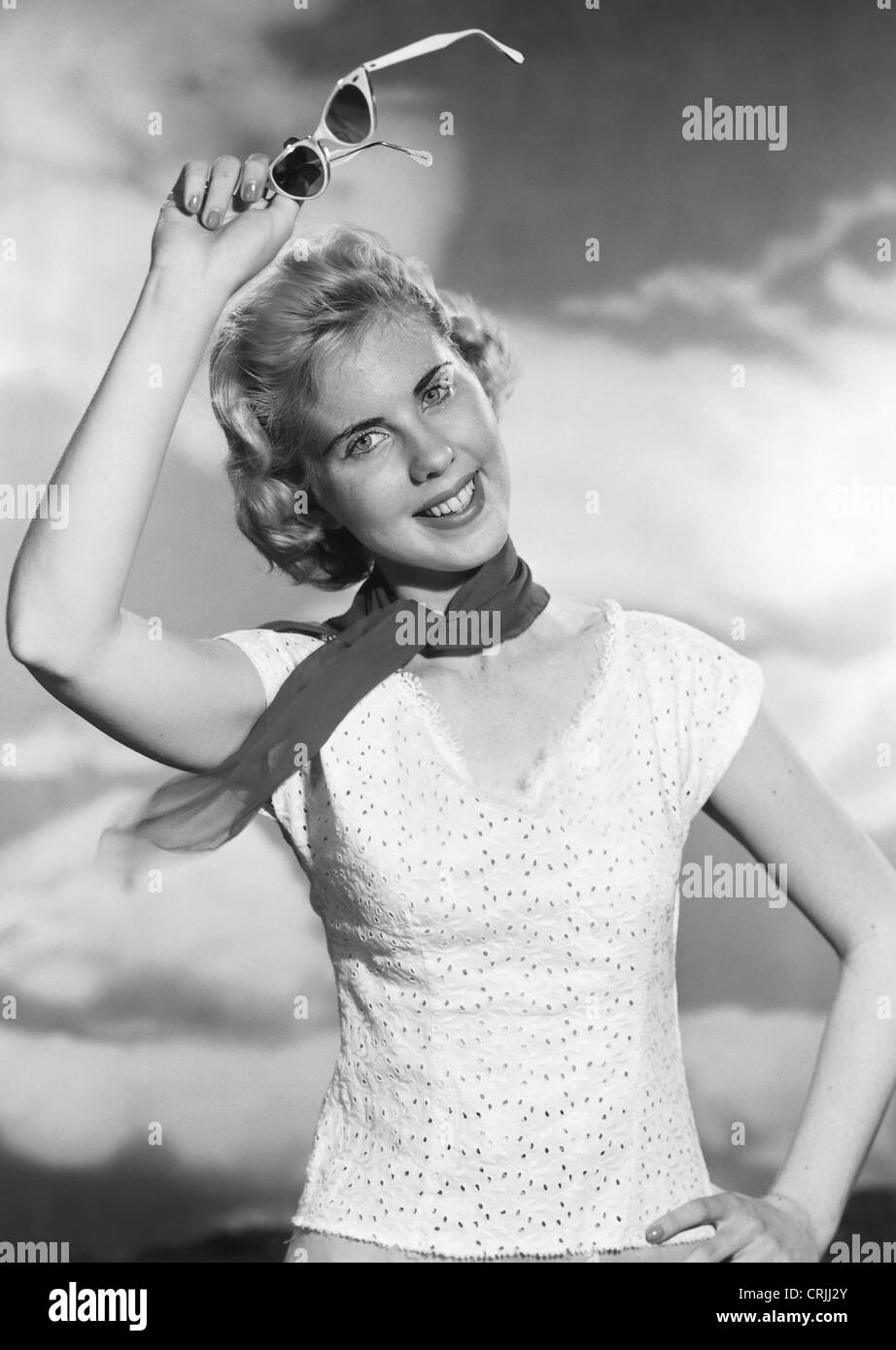 Black female sunglasses Black and White Stock Photos & Images - Alamy