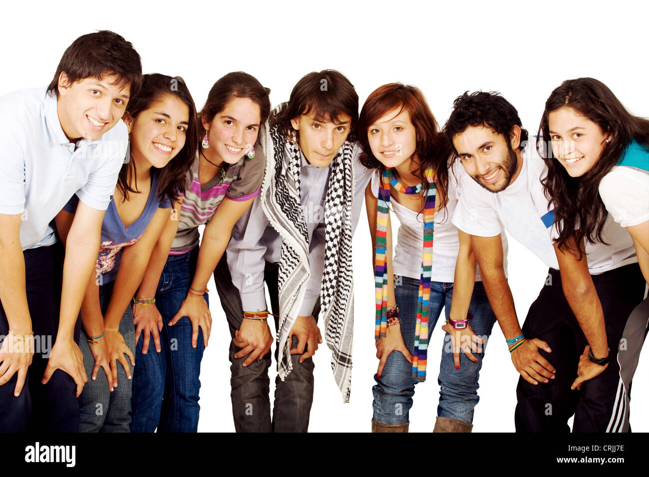 group of happy friends smiling for a portrait Stock Photo - Alamy