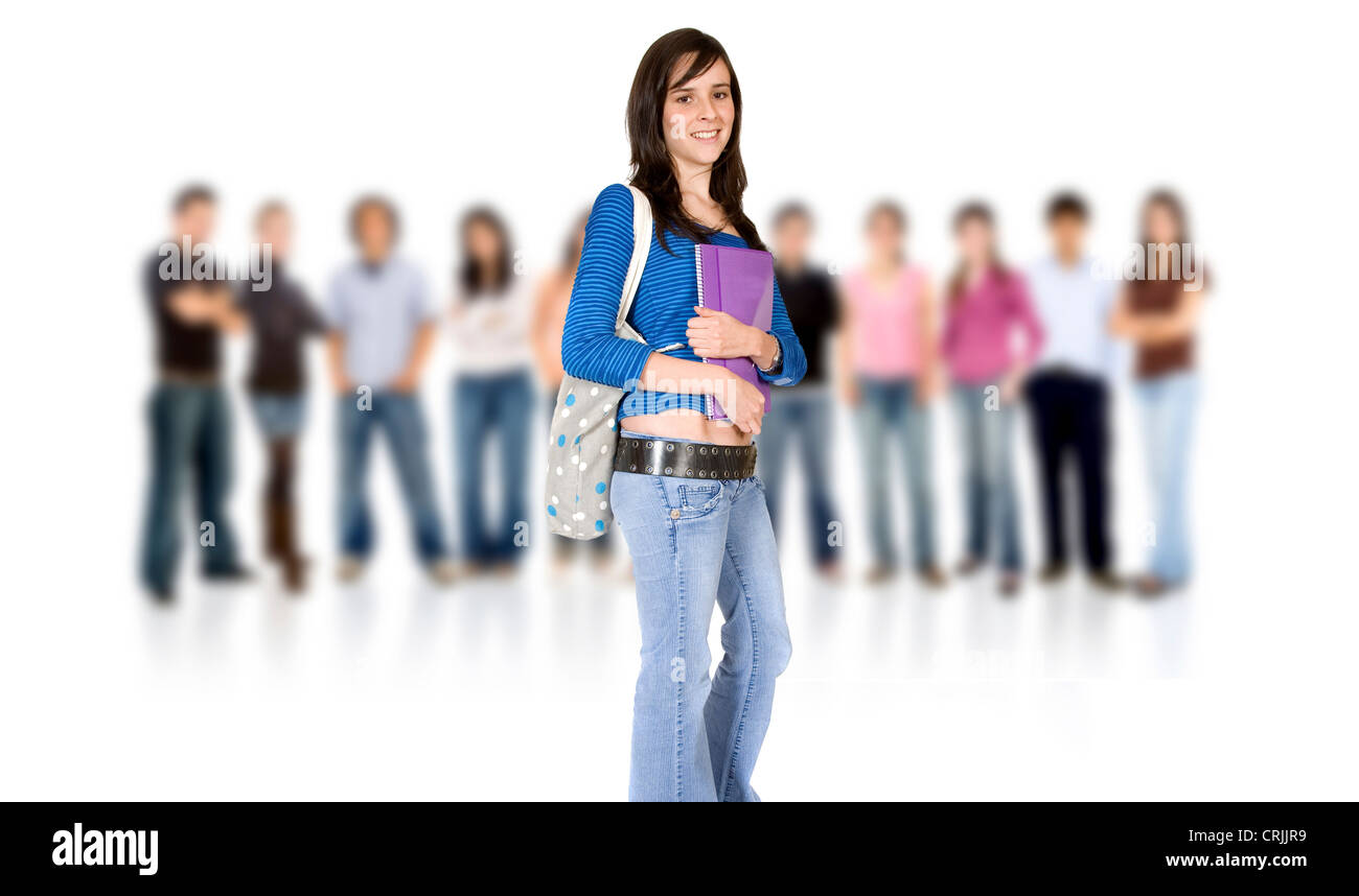 college or university students smiling and standing Stock Photo - Alamy