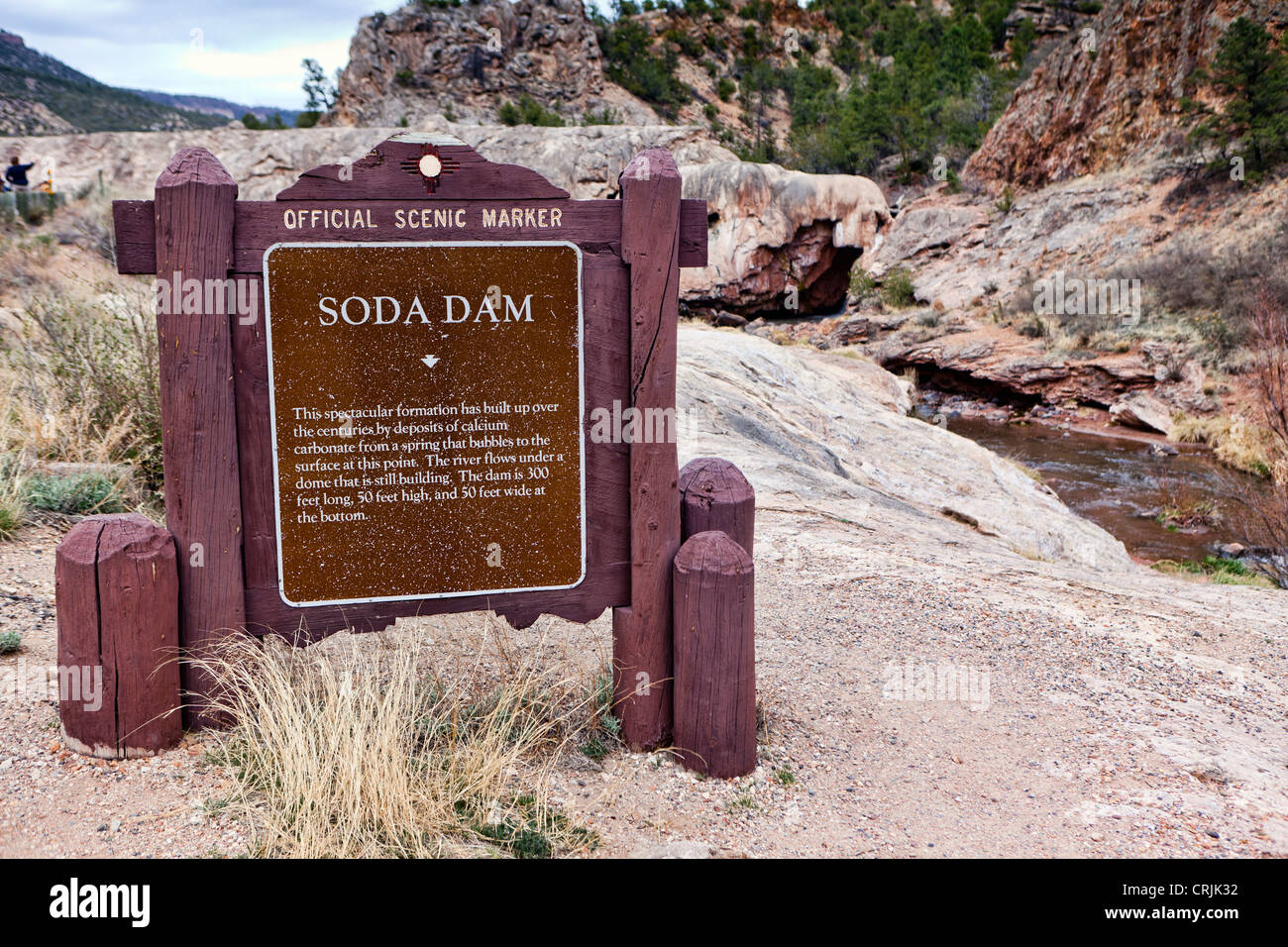 The Soda Dam scenic marker with the rock formation in the background Stock Photo - Alamy
