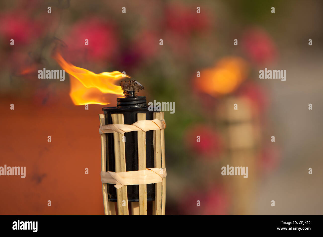 Flaming torch focused (another one at background Stock Photo - Alamy