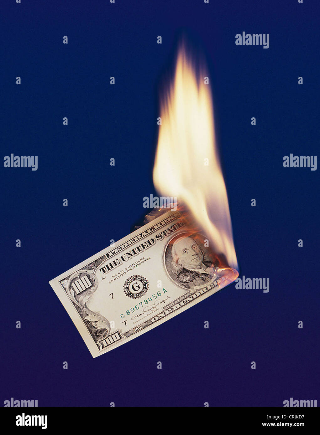 burning 100 Dollar bill Stock Photo - Alamy