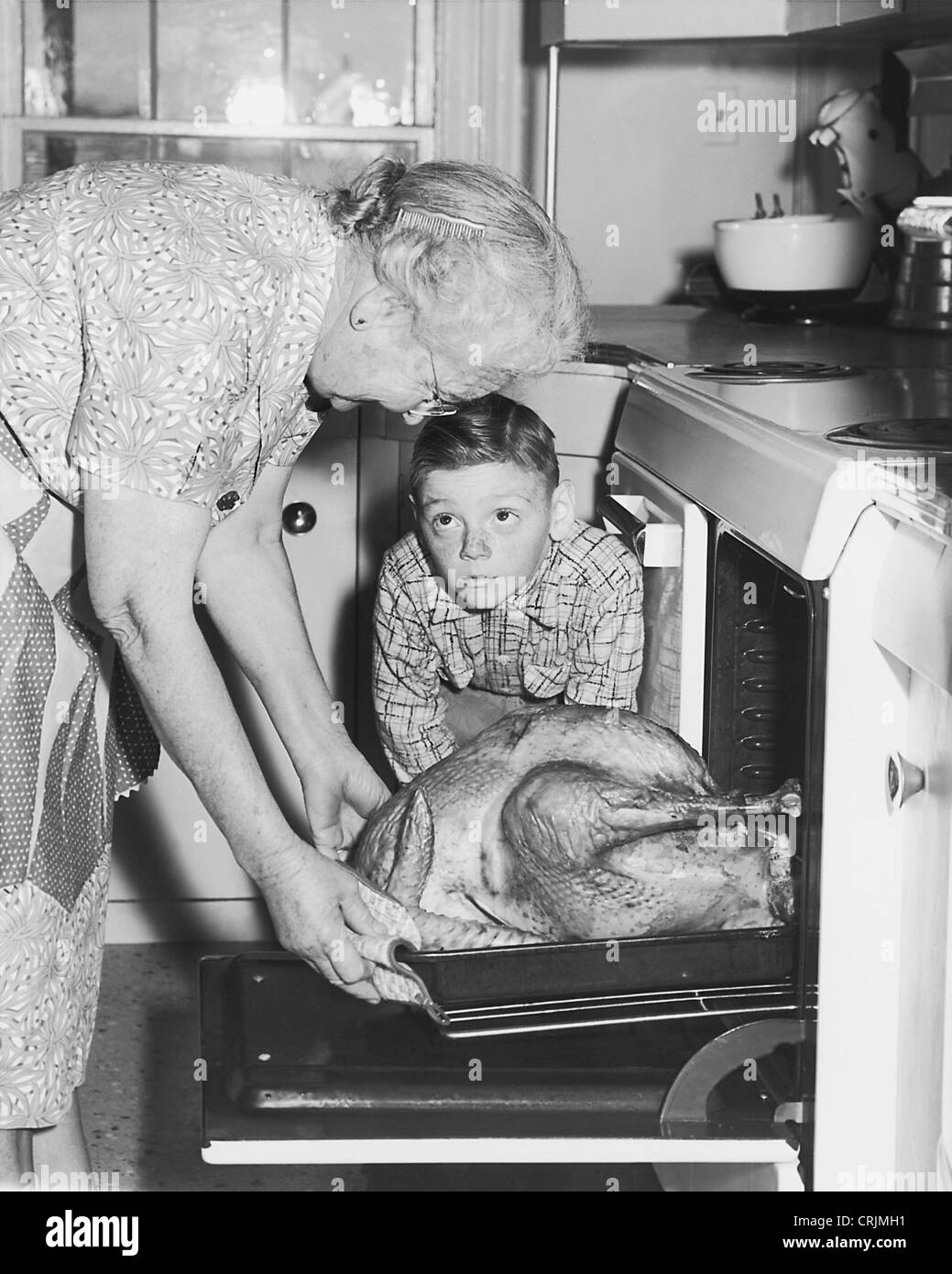 Vintage turkey cooking Black and White Stock Photos & Images - Alamy