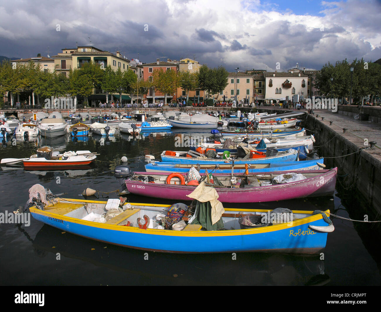 fisher boats in harbour of Garda, Italy, Verona, Lake Garda, Garda ...