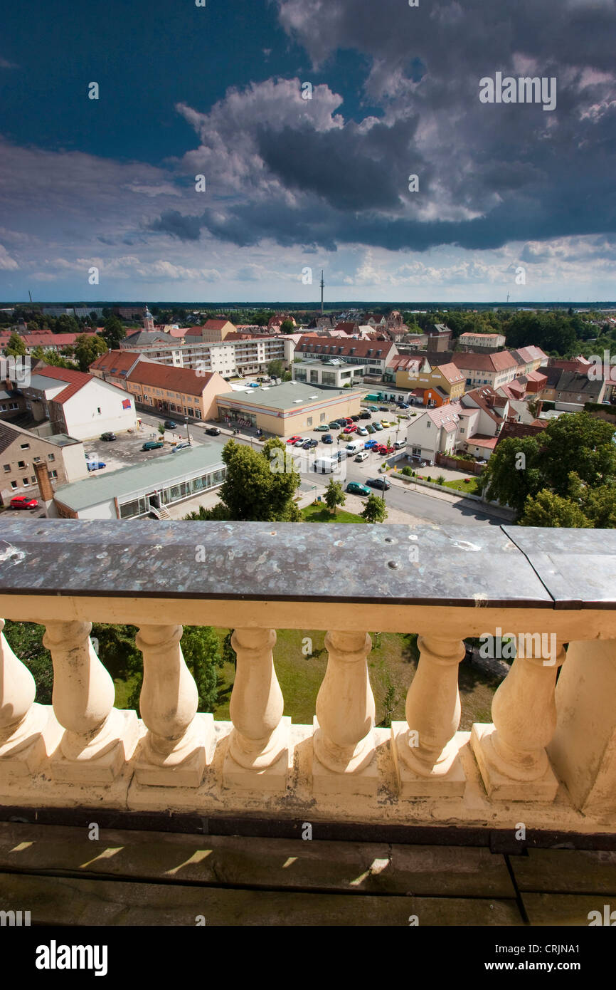 balustrade of balkony with view at Templin, Germany, Brandenburg ...
