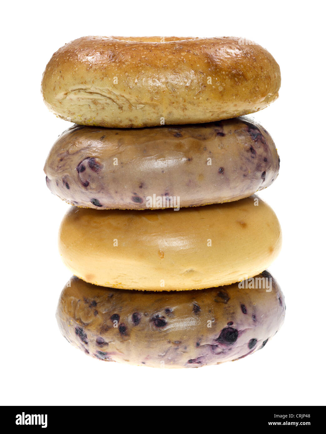Stack of assorted bagels Stock Photo - Alamy