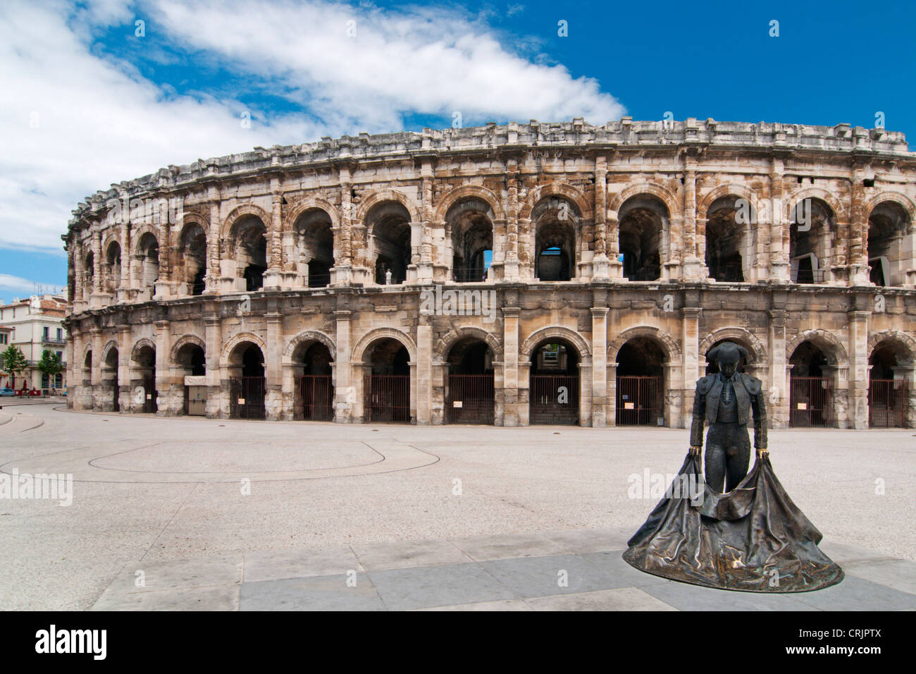 amphitheatre of N mes. Bronze of the famous torero Christian ...