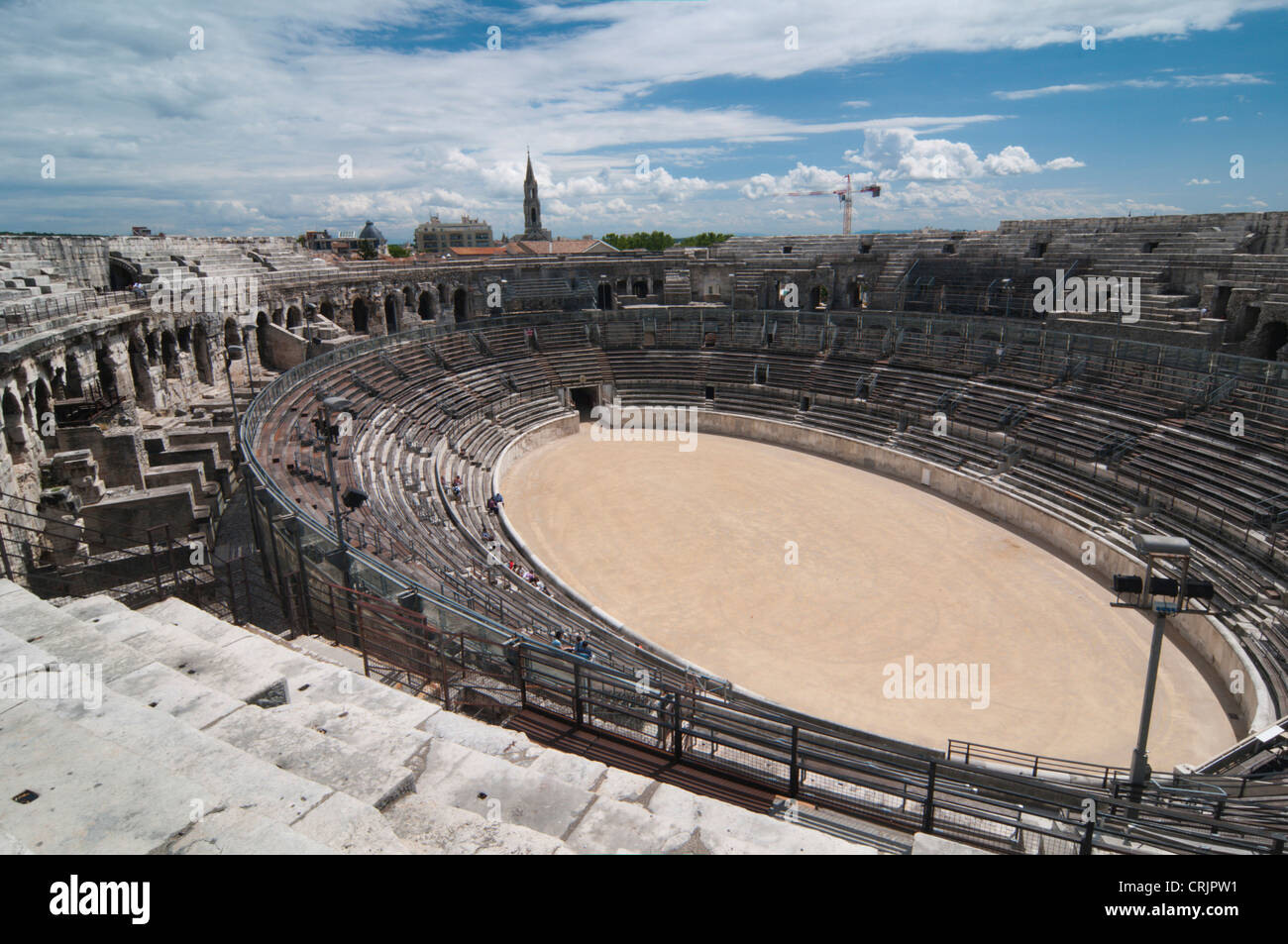 Ancient roman amphitheatre nimes languedoc roussillon hi-res stock ...