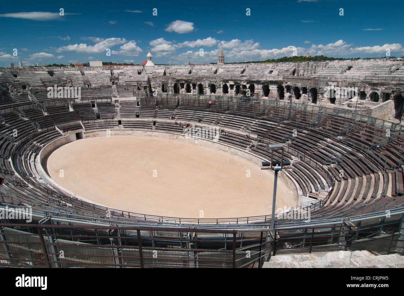 Ancient roman amphitheatre nimes languedoc roussillon hi-res stock ...
