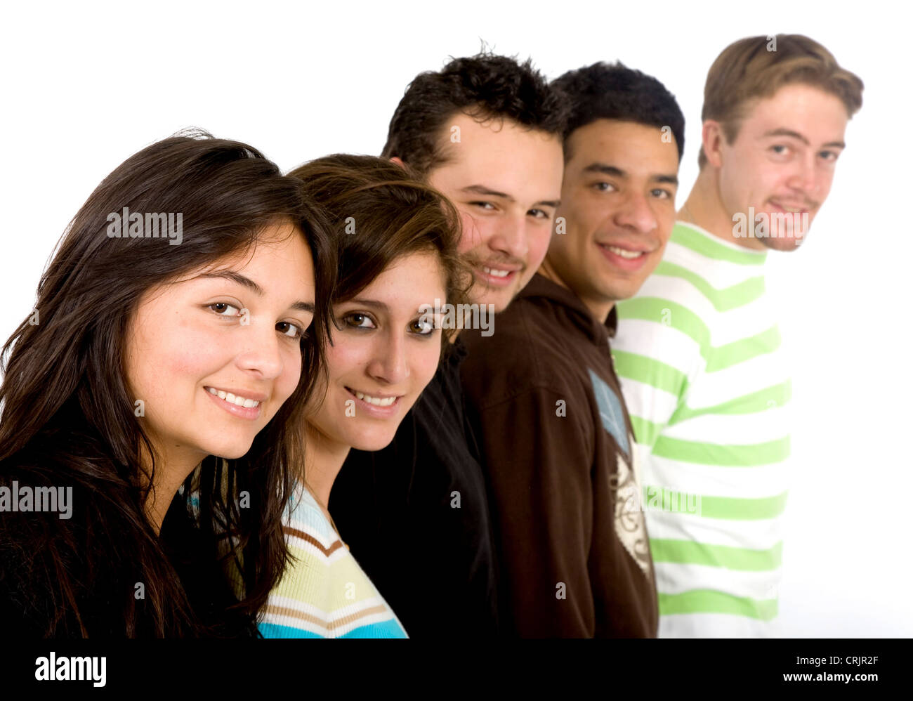 Looking camera smiling group Cut Out Stock Images & Pictures - Alamy