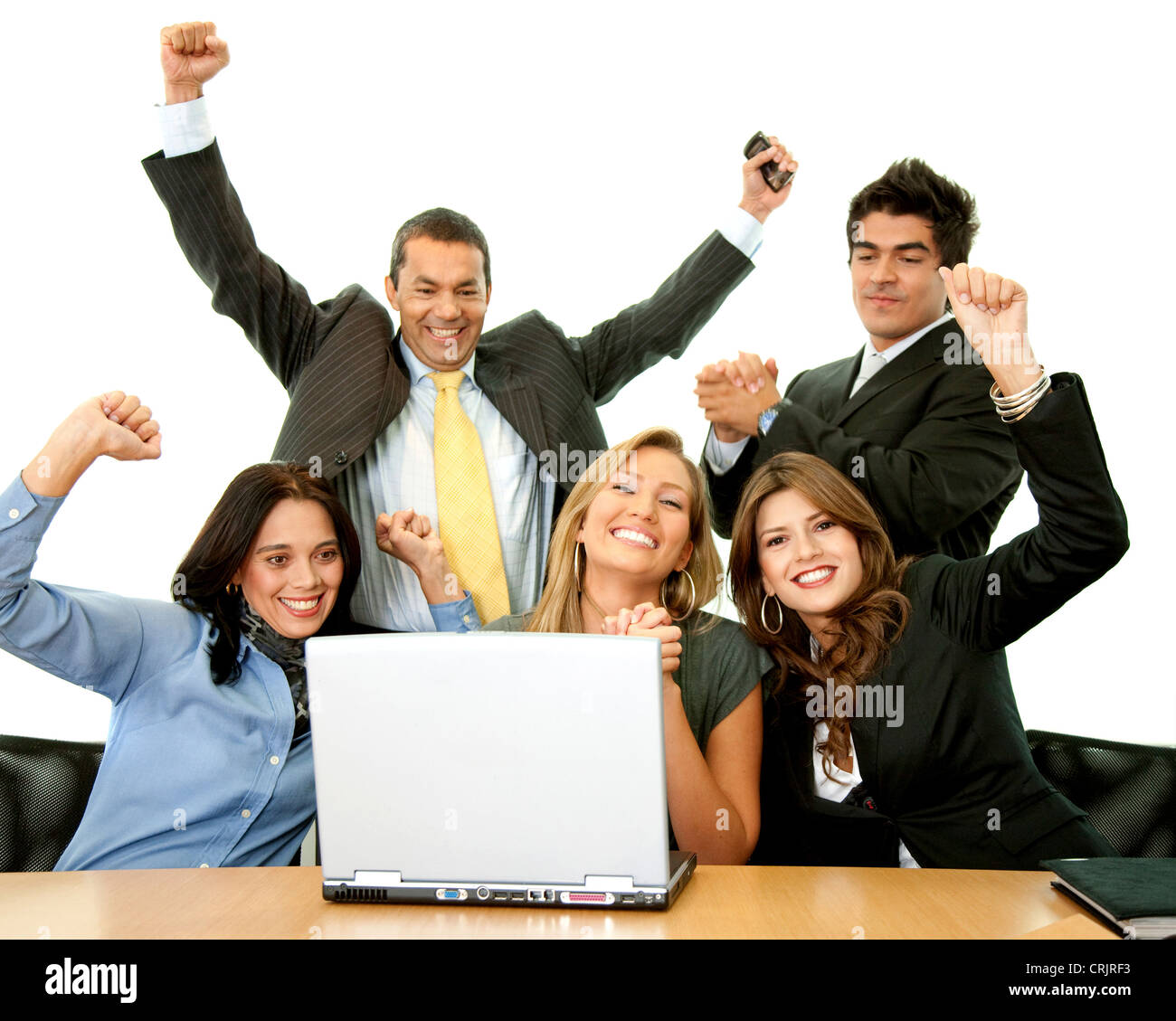 Business team in an office excited from their success Stock Photo - Alamy