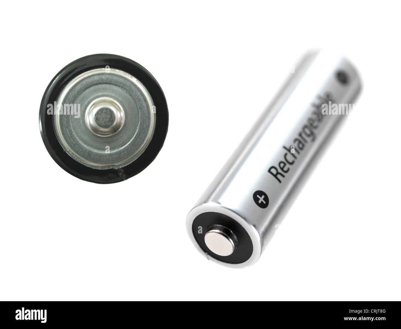 Batteries shot from above isolated against a white background Stock ...