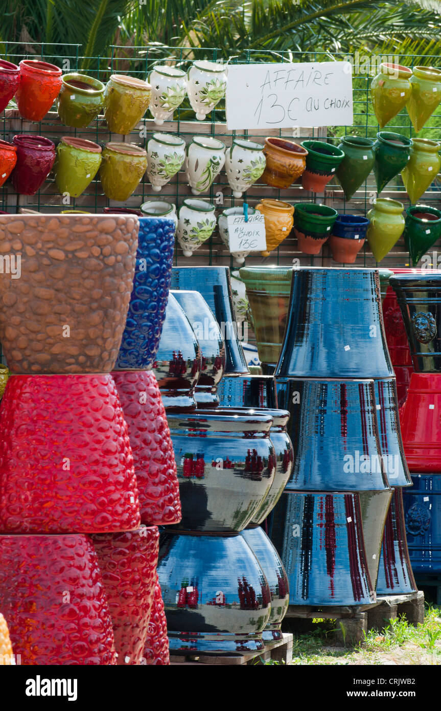colourful pots in a pottery, France, Camargue Stock Photo - Alamy