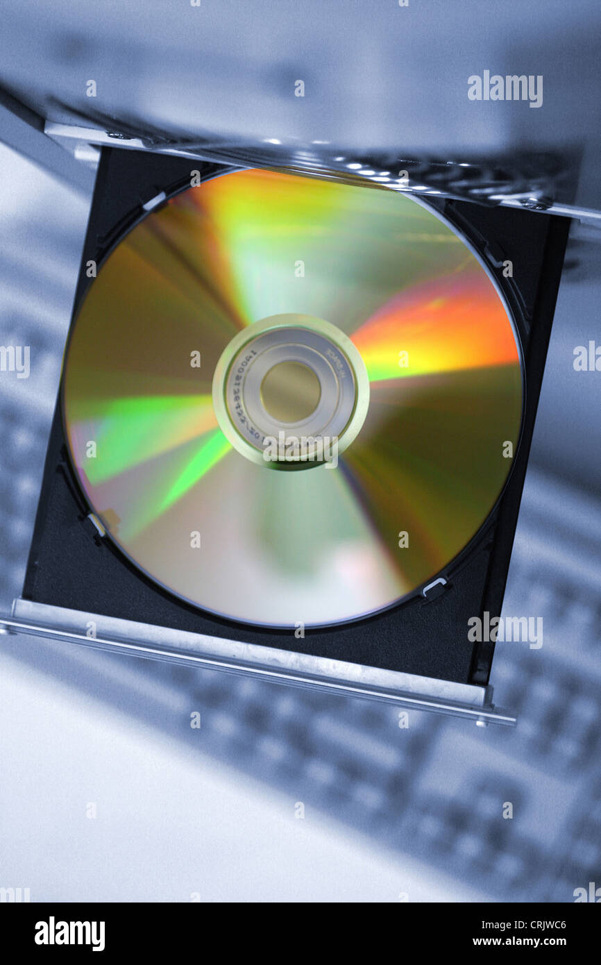 cd/dvd in an open drive Stock Photo - Alamy