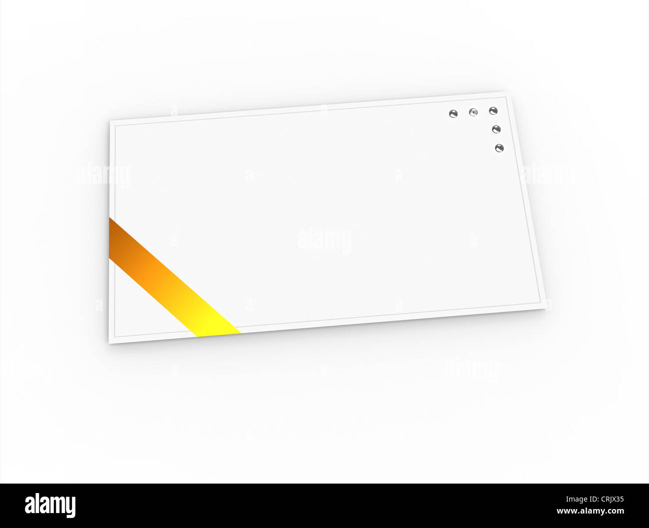 Blank greeting card (for greeting or congratulation) with yellow ribbon ...