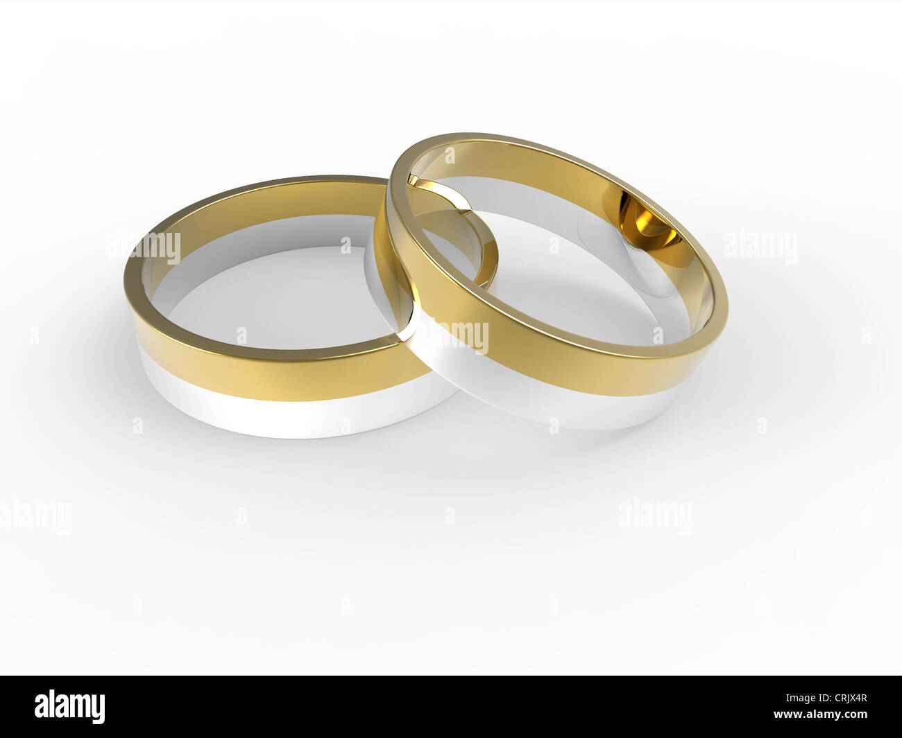 Golden and silver wedding rings isolated on white background Stock ...