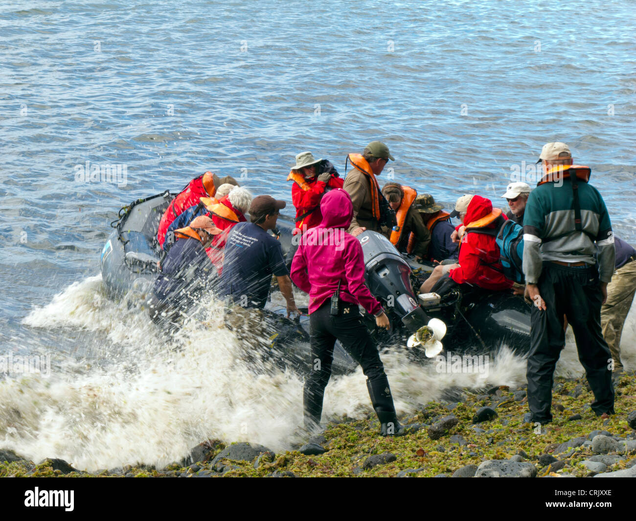 Difficult zodiac departure from Inaccessible Island, South Atlantic ...