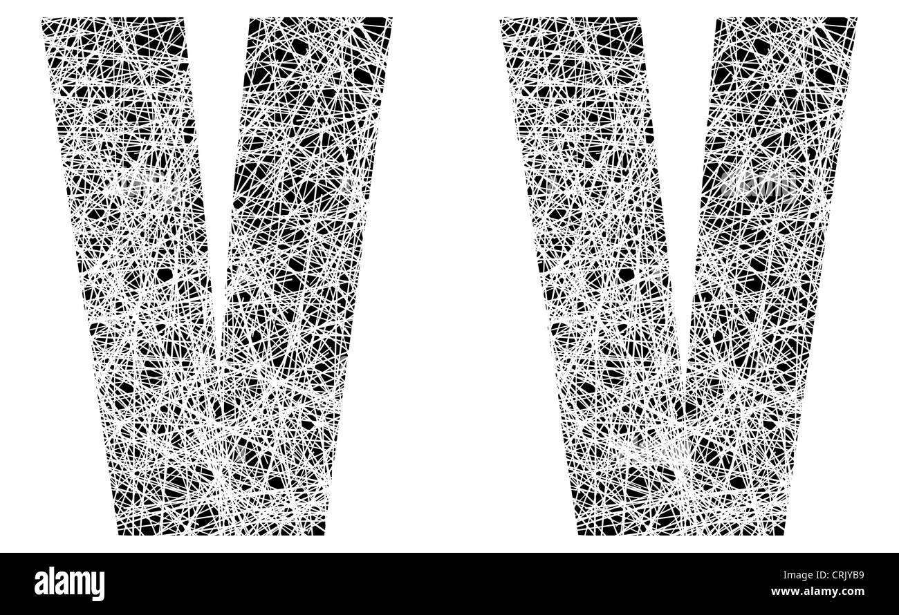 Abstract Black and White Font Letter V Stock Photo - Alamy