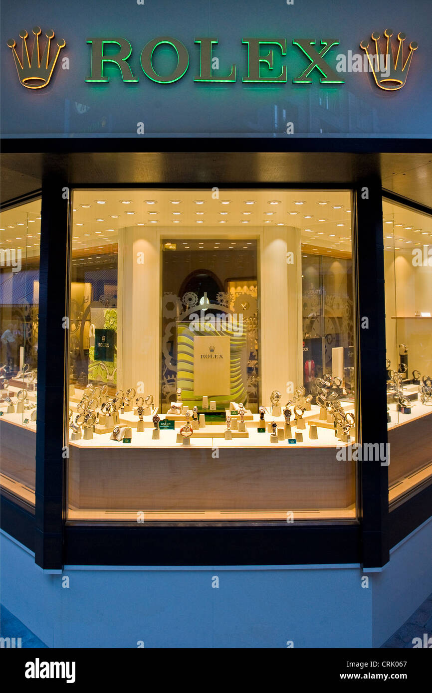 Switzerland, Canton Valais, Zermatt, Rolex shop Stock Photo - Alamy